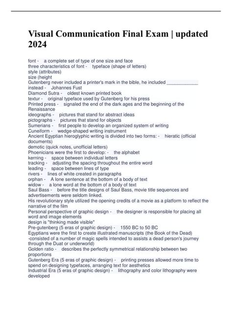 Visual Communication Final Exam Updated 2024 Visual Communication