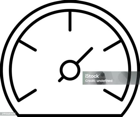 Speedometer Vector Thin Line Icons Set Dashboard Indicator Gauge Scale Tachometer Icon Isolated