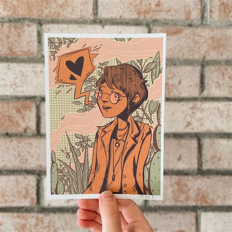 hello trouble print 5x7 fine art print on linen 100lb cardstock paper