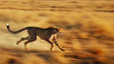 Premium Photo A Cheetah Running Through The African Savanna At Sunset