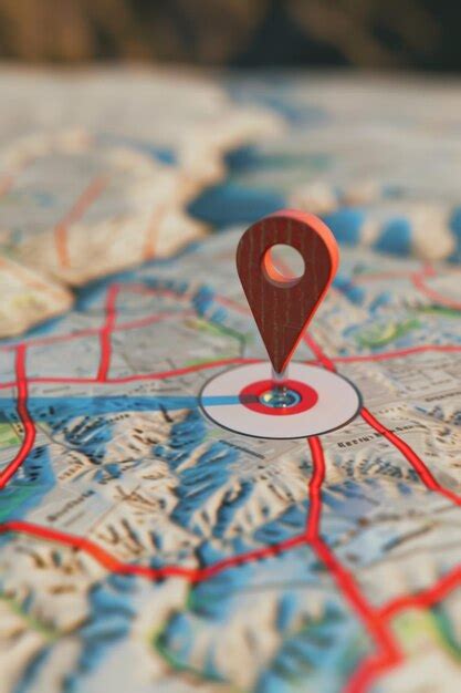 Premium Photo A Map With A Pin On It That Says Target