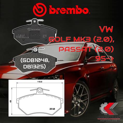 ผ้าเบรคหน้า Brembo Vw Golf Mk3 20 Passat 20 ปี 95 P85015b
