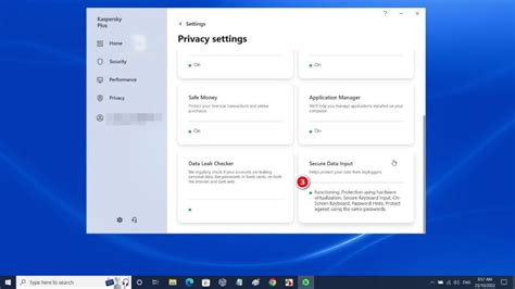 Disable Kaspersky Secure Keyboard Kaspersky Basic Standard Plus