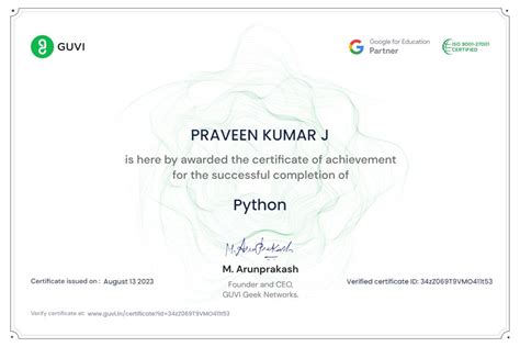 Praveen Kumar J On Linkedin Pythonprogramming Certificationachieved Learningjourney