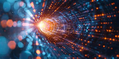 Holographic Art Depicting Secure Data Tunnel In A Virtual Private Network Vpn Protocol Stock