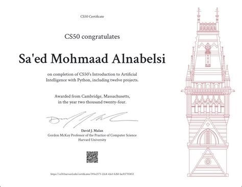 Saad Al Nabilse On Linkedin Artificialintelligence Cs50 Machinelearning Harvard