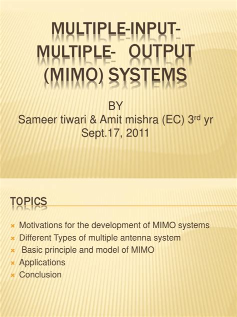 Mimo Ppt P Pdf Mimo Broadcast Engineering