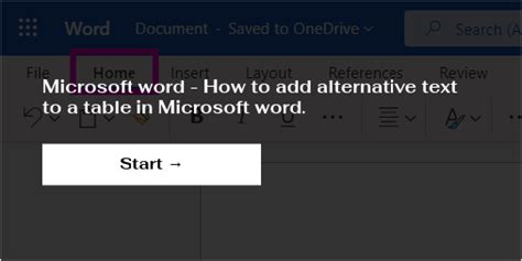 Microsoft Word How To Add Alternative Text To A Table In Microsoft Word