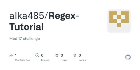 GitHub Alka485 Regex Tutorial Mod 17 Challenge