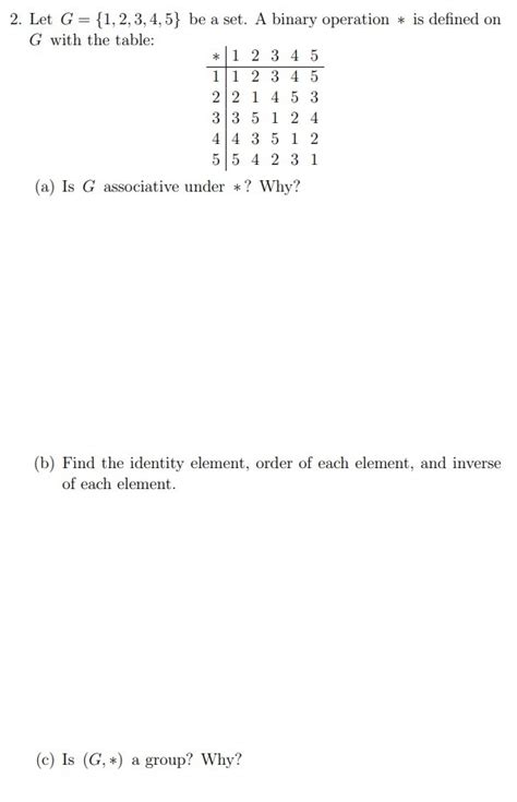Solved 2 Let G 1 2 3 4 5 Be A Set A Binary