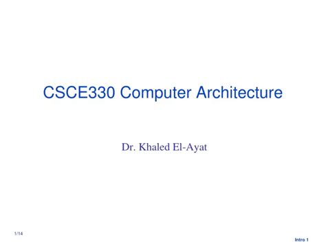Ppt Computer Architecture Overview With Dr Khaled El Ayat Powerpoint Presentation Id8540157