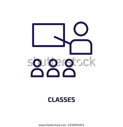 Classes Icon People Collection Thin Linear Stock Vector Royalty Free
