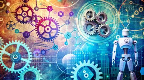 Abstract Futuristic Image With Gears And A Robot Premium Ai Generated Image