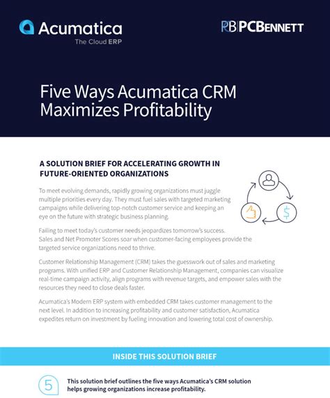 5 Ways Acumatica Crm Boosts Profitability Pc Bennett Solutions