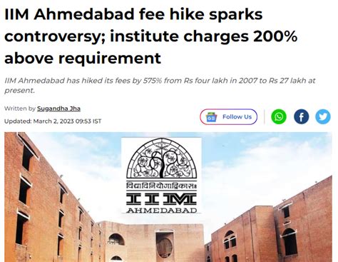 IIMA Fees Controversy IIMking Com