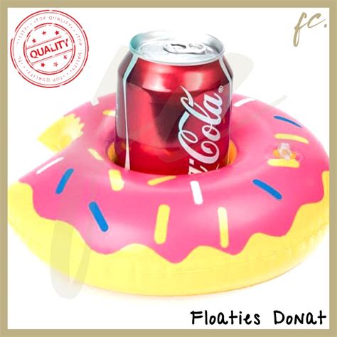 Jual Floaties Kecil Mini Drink Holder Bentuk Makanan Donat Donut