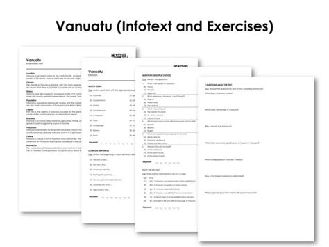 Vanuatu Infotext And Exercises Made By Teachers