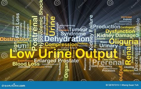 Low Urine Output Background Concept Glowing Royalty Free Cartoon 58787315