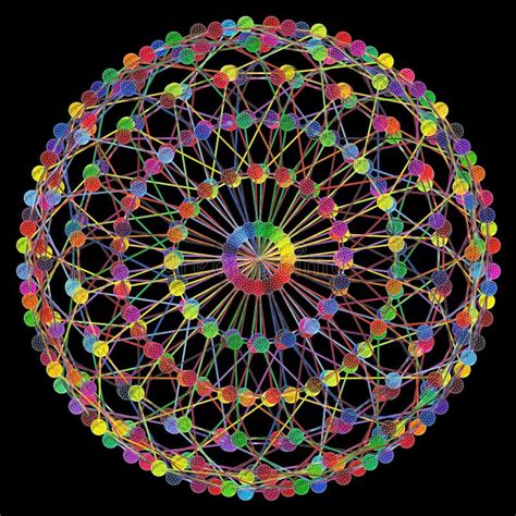 Dna Molecule Fractal Network Structure Colorful Dna String Connection Concept Isolated On