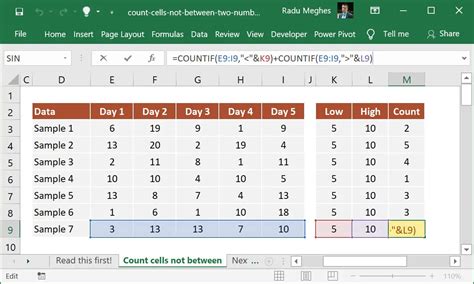 How To Count Cells Not Between Two Numbers In Excel A Step By Step Guide