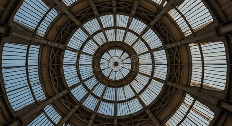 Architectural Marvel Gazing Up At A Stunning Circular Glass And Steel Dome A Symphony Of Light