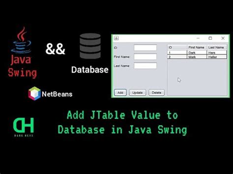 Add JTable Value To Database In Java Swing YouTube