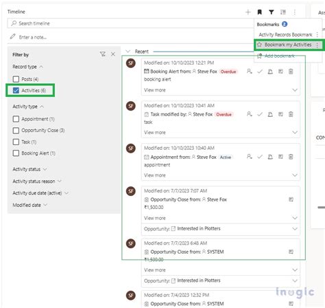 How To Bookmark Activities On The Timeline In Dynamics 365 Crm Power Community