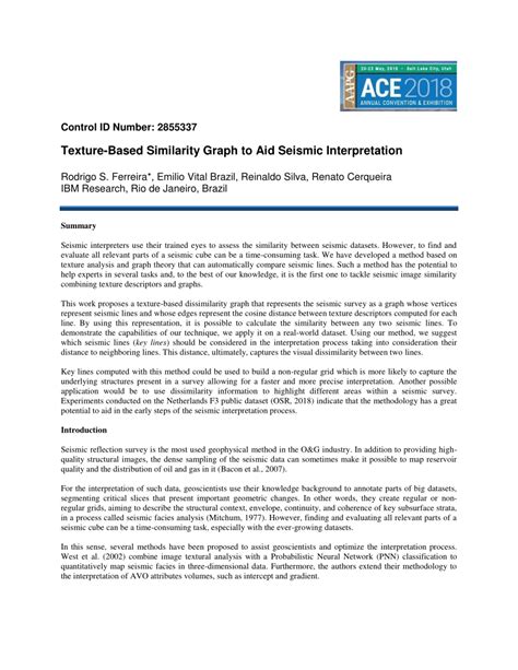 Pdf Texture Based Similarity Graph To Aid Seismic Interpretation