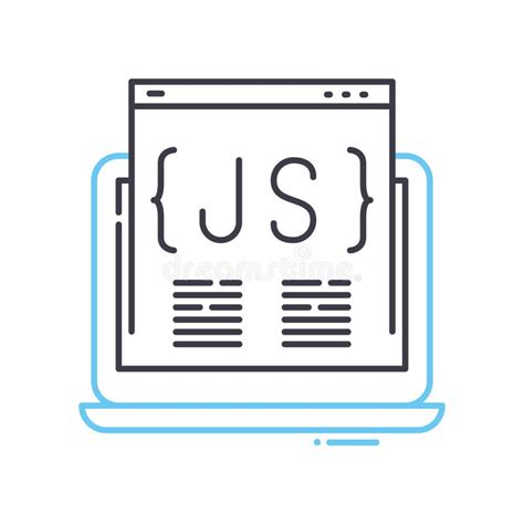 Js Line Icon Outline Symbol Vector Illustration Concept Sign Stock