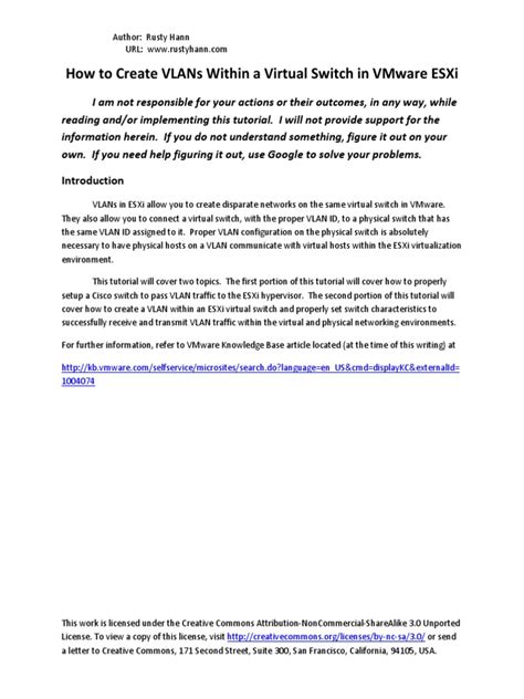 How To Create Vlans Within A Virtual Switch In Vmware Esxi Pdf