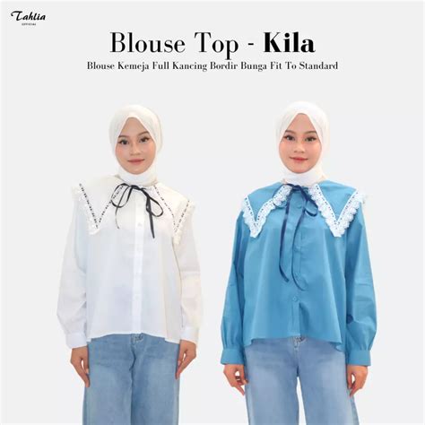 Jual Tahlia Official Tahlia Official Kila Tahlia Blouse Polos Kerah