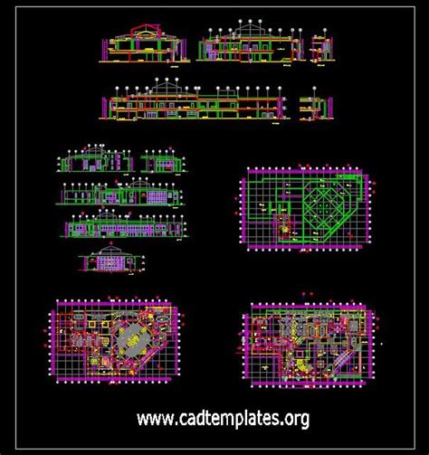 Seminar Hall Layout Plan And Elevations CAD Template DWG CAD Templates