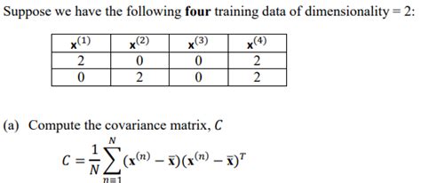 Solved Suppose We Have The Following Four Training Data Of
