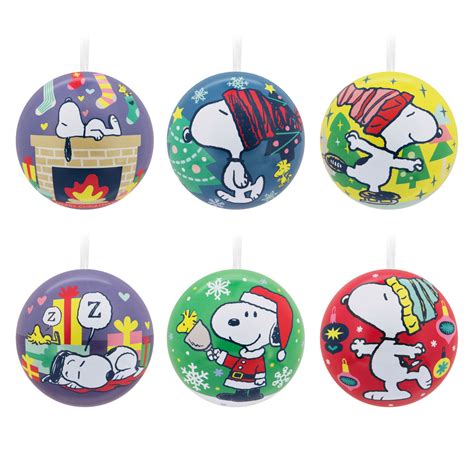 Peanuts® Tin Ball Hallmark Ornaments Set Of 12 Hallmark Ornaments