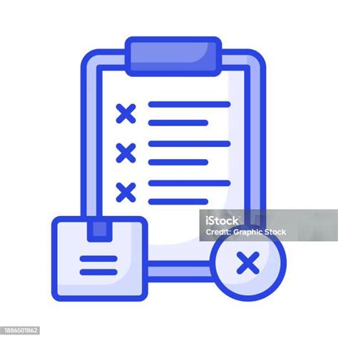 Parcel With Cross Sign And Clipboard Showing Concept Icon Of Rejected