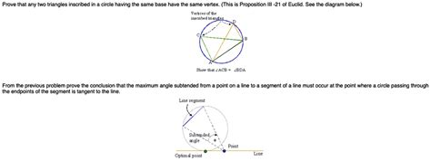 prove that any two triangles inscribed in a circle having the same base