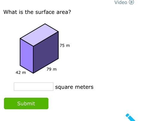 Solved Video What Is The Surface Area Square Meters Submit [math]