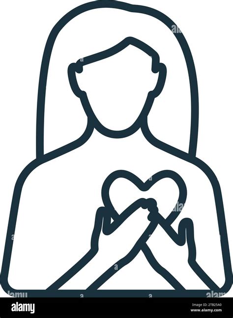 Self Compassion Outline Icon Monochrome Simple Sign From Mental Health