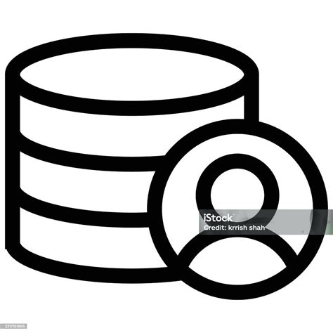 Database Administrator Icon Black And White Outline Vector Stock Illustration Download Image