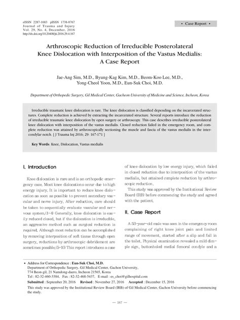 Pdf Arthroscopic Reduction Of Irreducible Posterolateral Knee Dislocation With Interposition