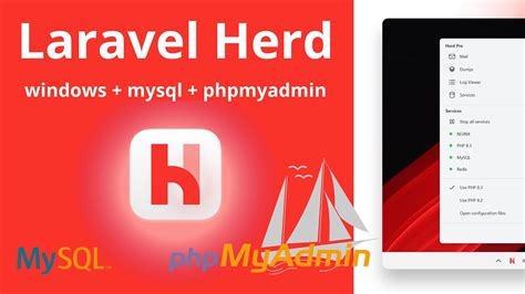Laravel Herd With Mysql And Phpmyadmin For Windows Without Herd Pro Youtube