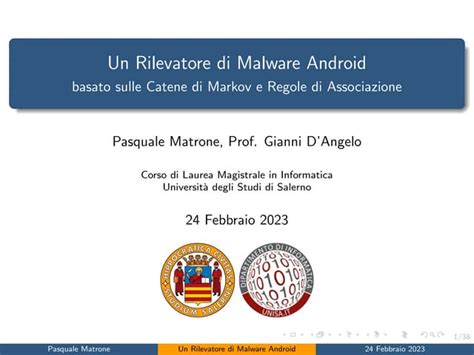 Un Rilevatore Di Malware Android Basato Sulle Catene Di Markov E Regole