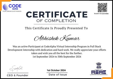 Abhishek Kumar On Linkedin Codealpha Fullstackdevelopment Html Css Javascript