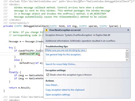 System OverflowException In Dapfor Net Dll Dapfor