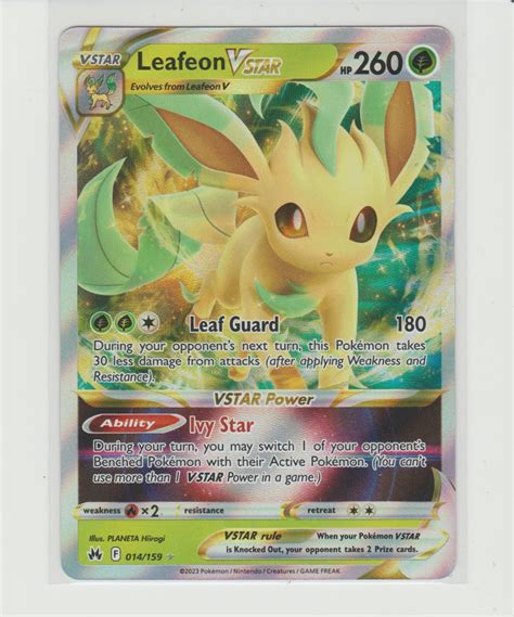 Leafeon Vstar Ultra Rare Holo Pokemon Card Crown Zenith 014159 Ebay