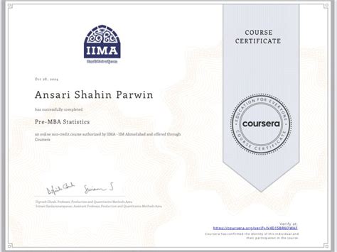 Shahin Ansari On Linkedin Learningneverstops Statistics Iimahmedabad Coursera