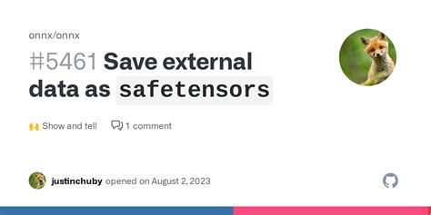 Save External Data As `safetensors` · Onnx Onnx · Discussion 5461 · Github