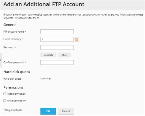 how to create additional ftp accounts plesk