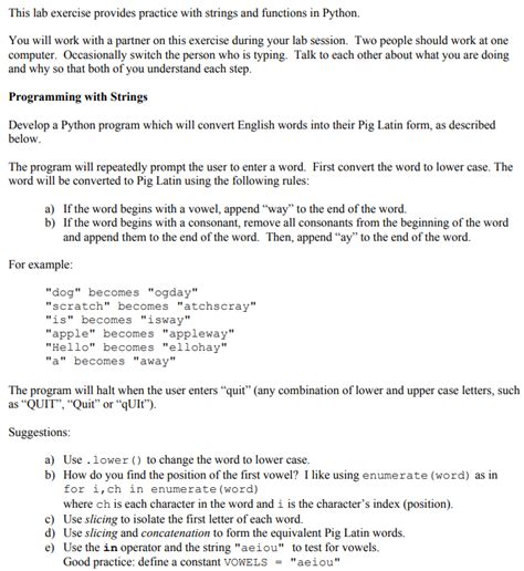 Solved This Lab Exercise Provides Practice With Strings And