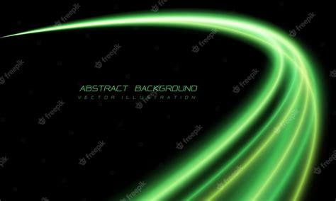 Premium Vector Abstract Green Light Fast Speed Curve Black Design Modern Luxury Future